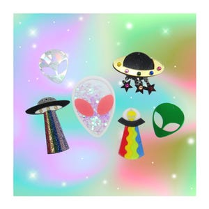 Alien Hair Clips - UFO Space Barrettes - Etsy