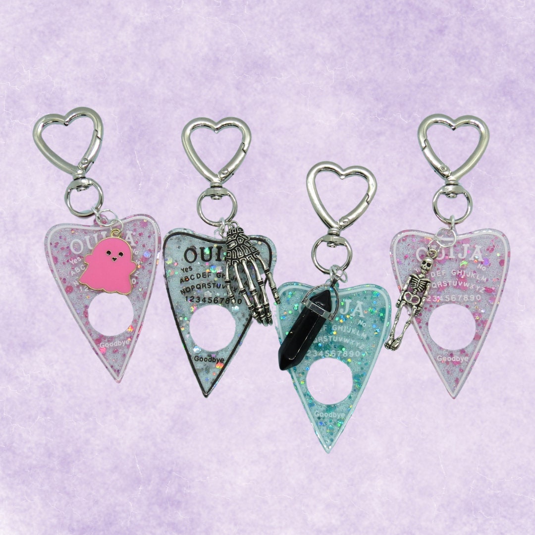 Planchette Keychain Spooky Goth Bag Charm Gothic Witchy Ghost Crystal ...