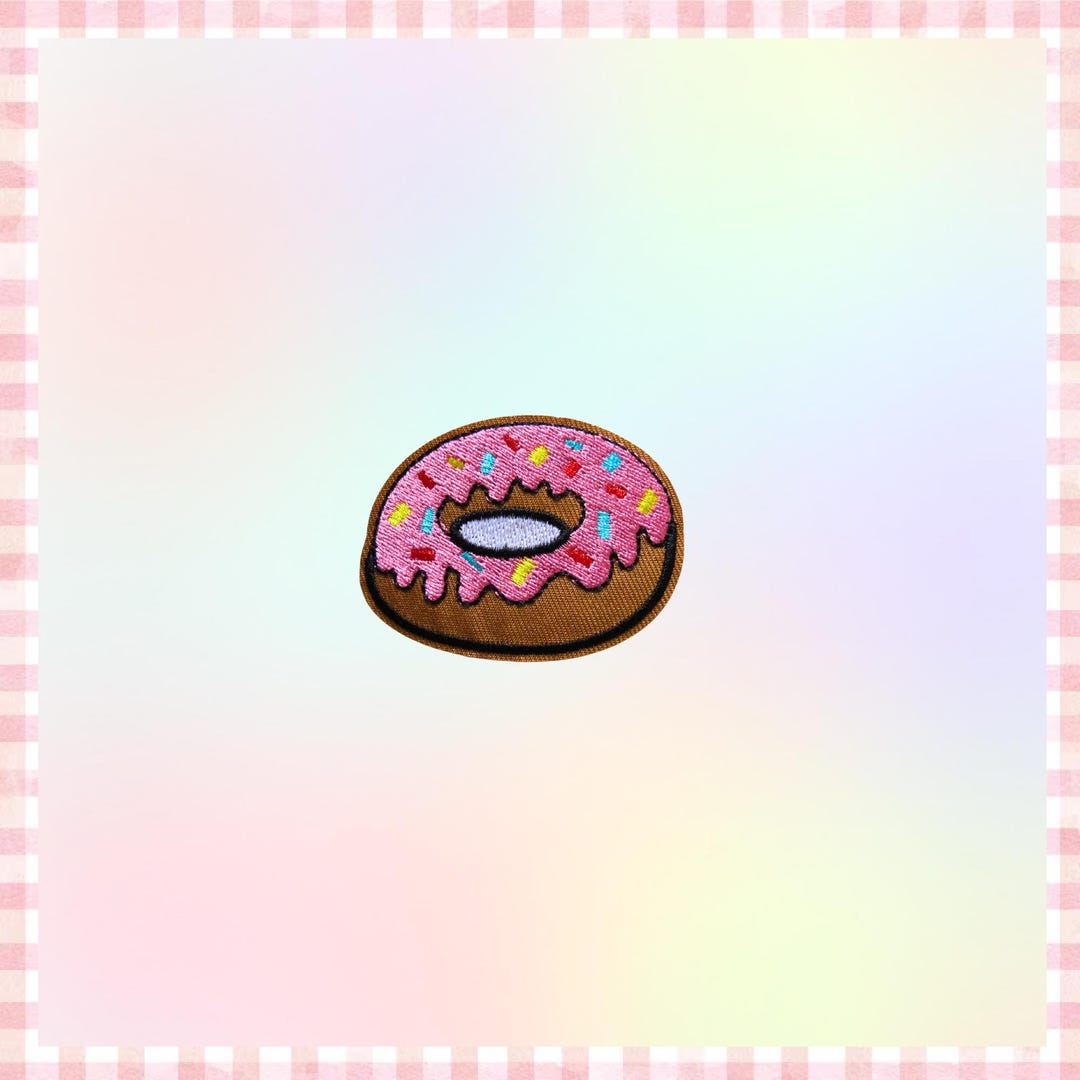 Donut Patch - Pink Frosted Doughnut Embroidered Iron On - Etsy