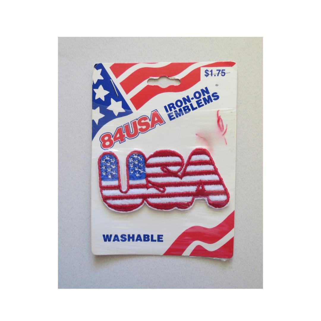 Vintage USA Patch - Iron on Emblem - American Flag Applique - 1980s 80s ...