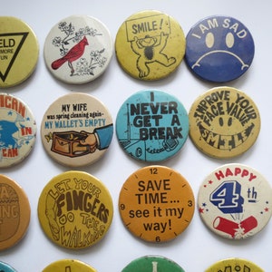 Vintage Pinback Buttons Misc. Novelty Pins You Choose Genuine Vintage ...
