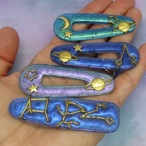 Celestial Hair Clips Star Constellation Galaxy Barrettes - Etsy