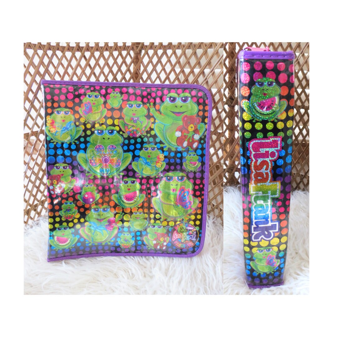 Vintage Lisa Frank Frogs Zippered Binder Holographic Rainbow - Etsy