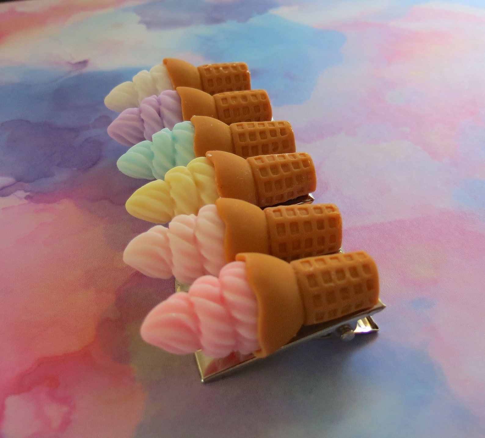 Ice Cream Cone Hair Clip Kawaii Barrette - Etsy