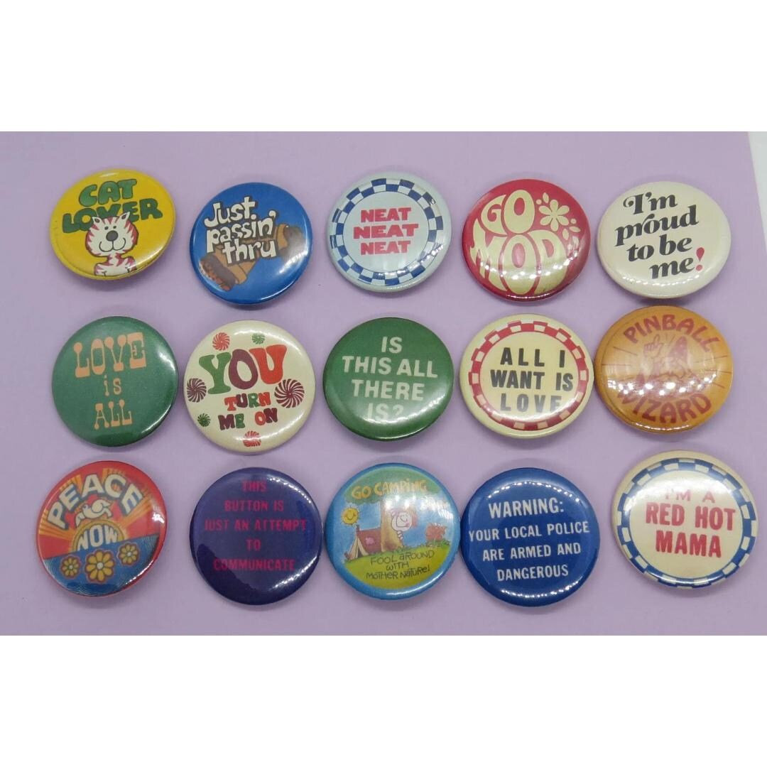 Vintage Pinback Button - Reproduction Buttons - Cute Retro Reproduction ...