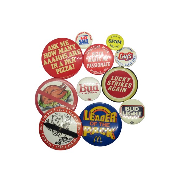 Vintage Food Pinback Buttons - Novelty Pins - You Cho… - Gem