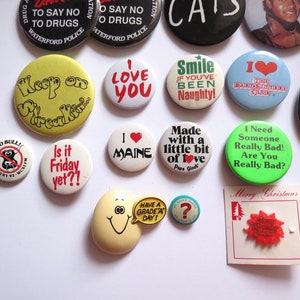 Vintage Pinback Buttons Misc. Novelty Pins You Choose Genuine Vintage ...