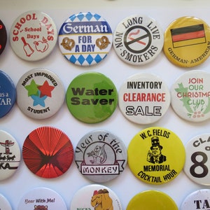 Vintage Pinback Buttons Misc. Novelty Pins You Choose Genuine Vintage ...