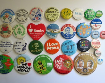 Vintage Pinback Buttons Misc. Novelty Pins You Choose Genuine Vintage ...