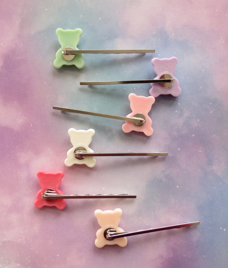 Teddy Bear Hair Clip Cute Pastel Kawaii Barrette - Etsy