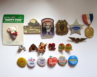 Vintage Pinback Buttons Misc. Novelty Pins You Choose Genuine Vintage ...