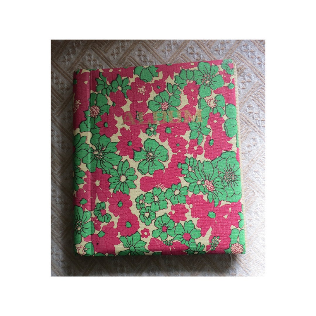 Vintage 60s Photo Album Groovy Flower Power Mod Print Scrapbook - Etsy