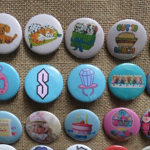Vintage Style Pinback Buttons - 80s 90s Misc. Novelty Pins - You Choose ...