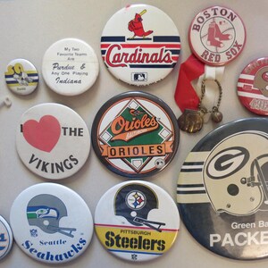 Vintage Pinback Button - Sports Team Themes - Football Baseball Misc ...