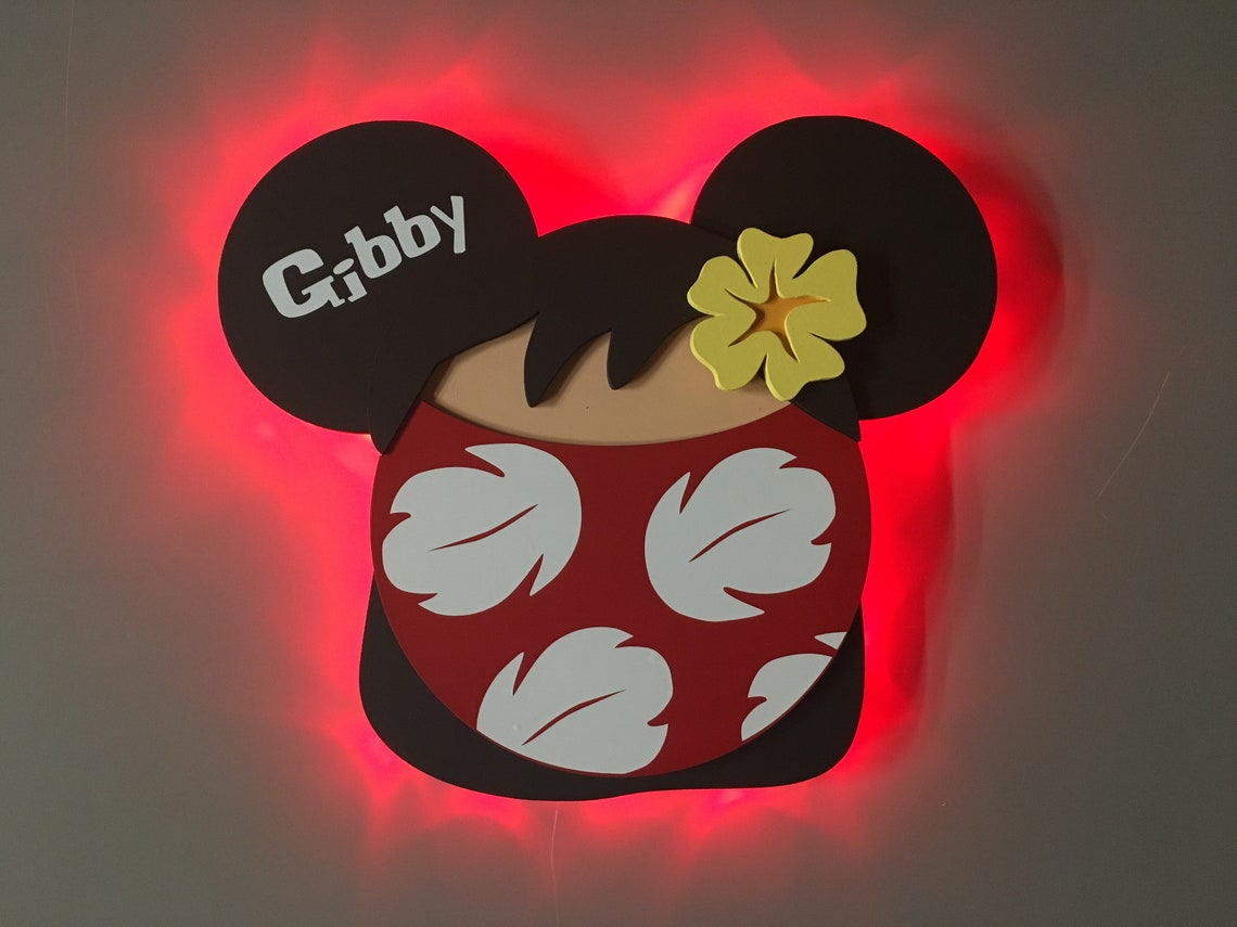 Lilo DCL Door Magnets Made From Wood With LED Lights, Lilo and Stitch ...