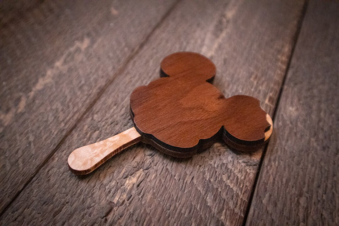 Mickey Hardwood Magnet Engraved Walnut and Maple Mickey Ice - Etsy