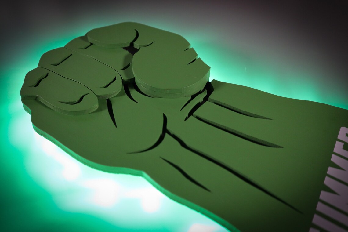 Hulk Fist Wooden Door Magnet With LED Lights Marvel Day at - Etsy