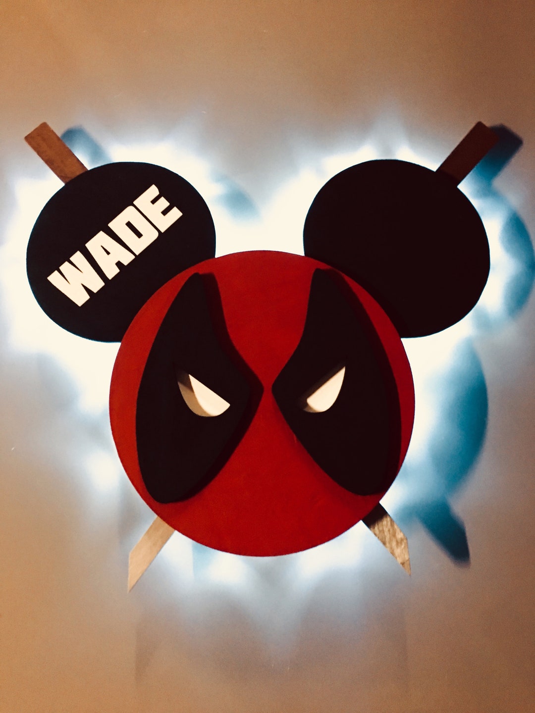 Deadpool Super Hero Wooden Door Magnets With Lights for Disney - Etsy