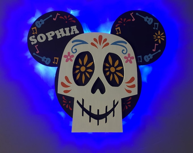Coco Mickey Disney Cruise Line Wooden Door Magnet With LED Lights, Day ...