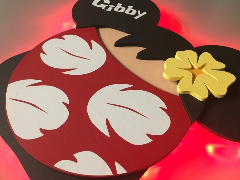 Lilo DCL Door Magnets Made From Wood With LED Lights, Lilo and Stitch ...