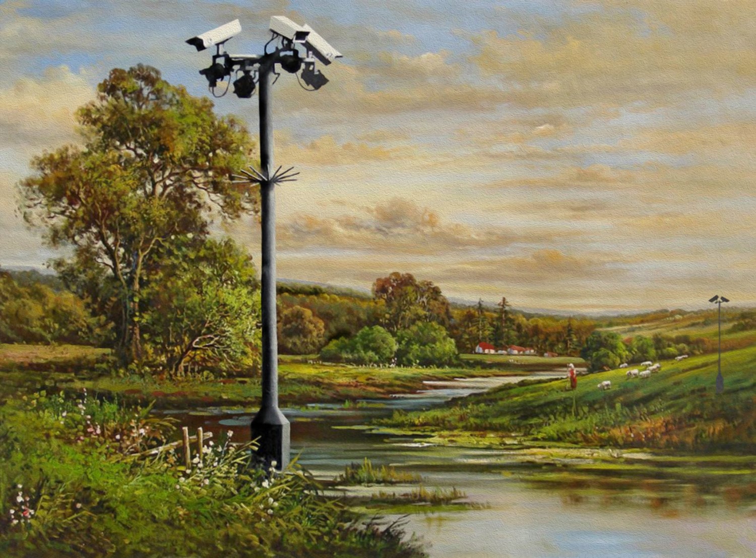 Banksy Print Canvas Street Art Graffiti Big Brother Landscape - Etsy