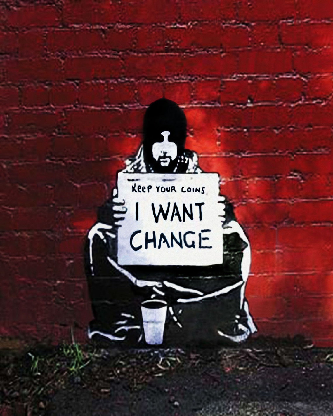 Banksy Canvas I Want Change Street Art Grafitti Premium Print - Etsy