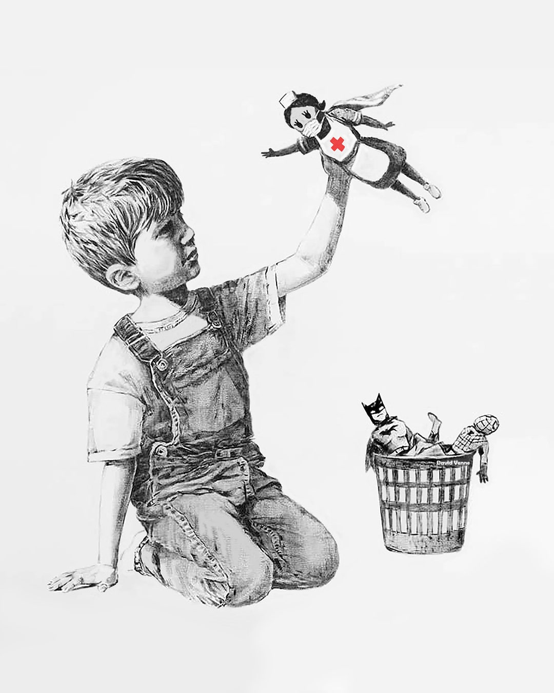 Banksy New Superhero Medical Frontline Workers Street Art Grafitti ...