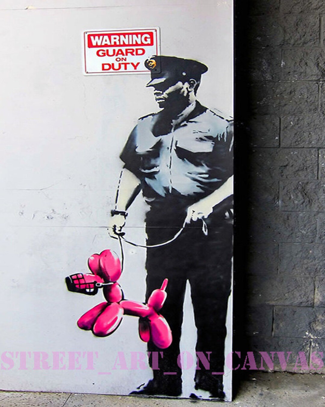 Banksy Canvas Guard on Duty Street Art Grafitti Premium Print - Etsy