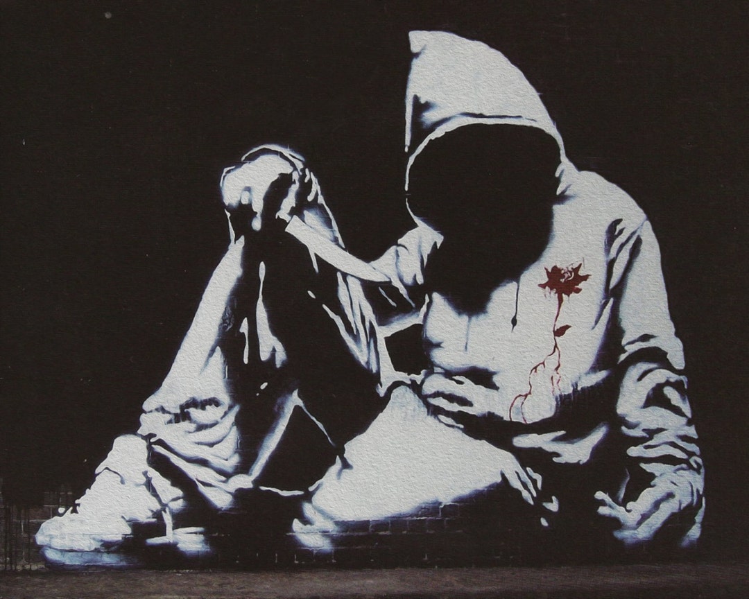 Banksy Canvas Thug Heart Street Art Grafitti Premium Print - Etsy