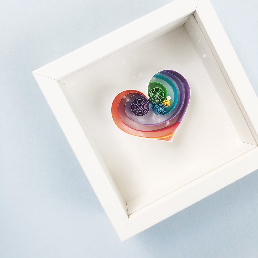 Rainbow Paper Quilled Mini Heart - Etsy
