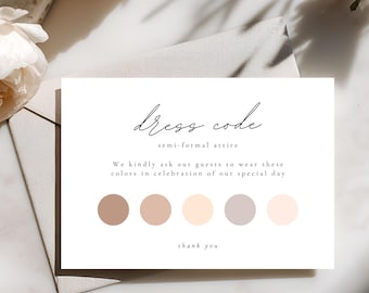 wedding dress code template canva