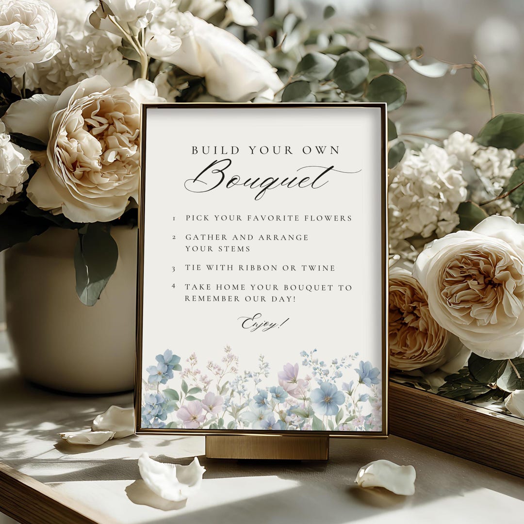 Build Your Own Bouquet Sign, Floral Bar Sign Printable, Editable DIY ...