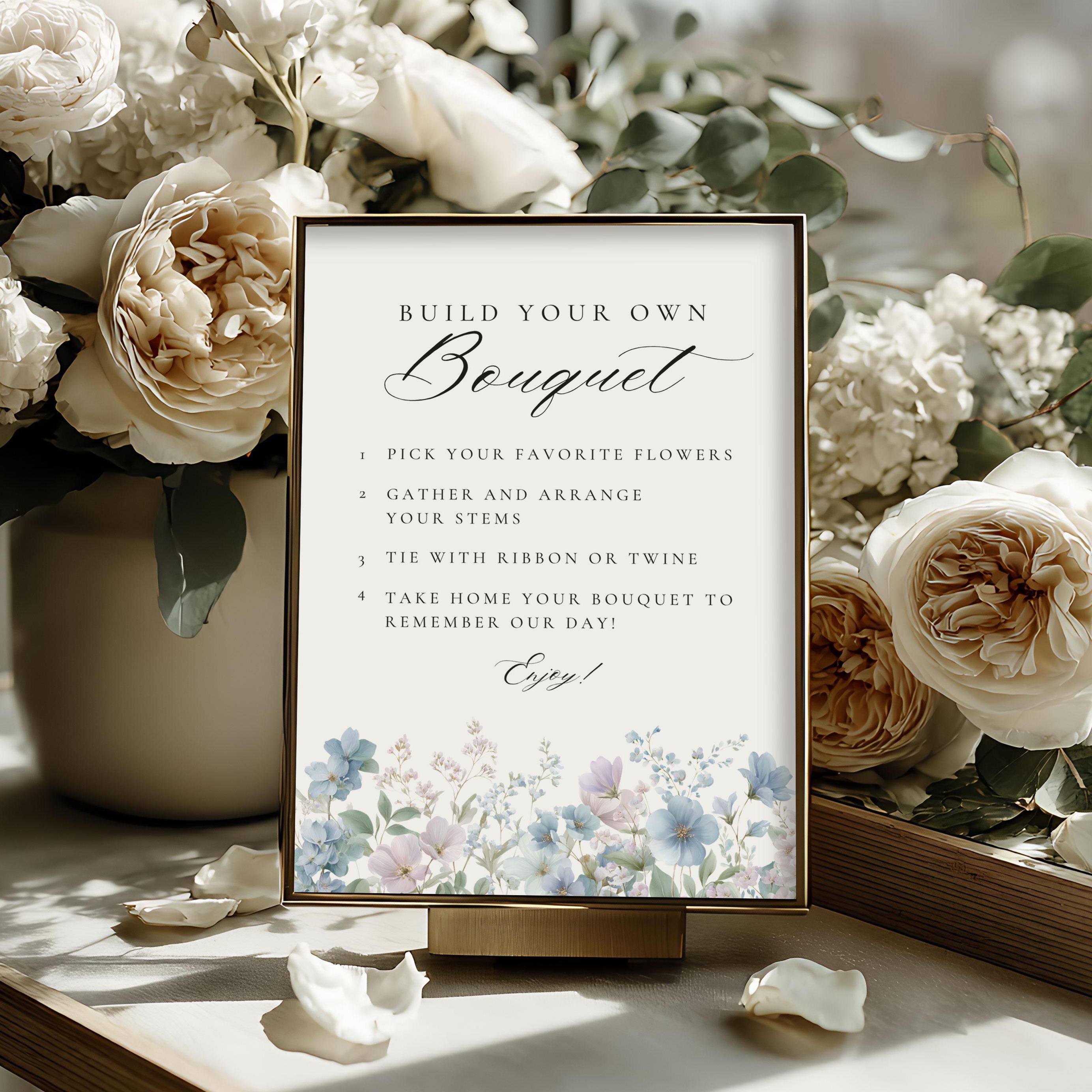 Build Your Own Bouquet Sign, Floral Bar Sign Printable, Editable DIY ...