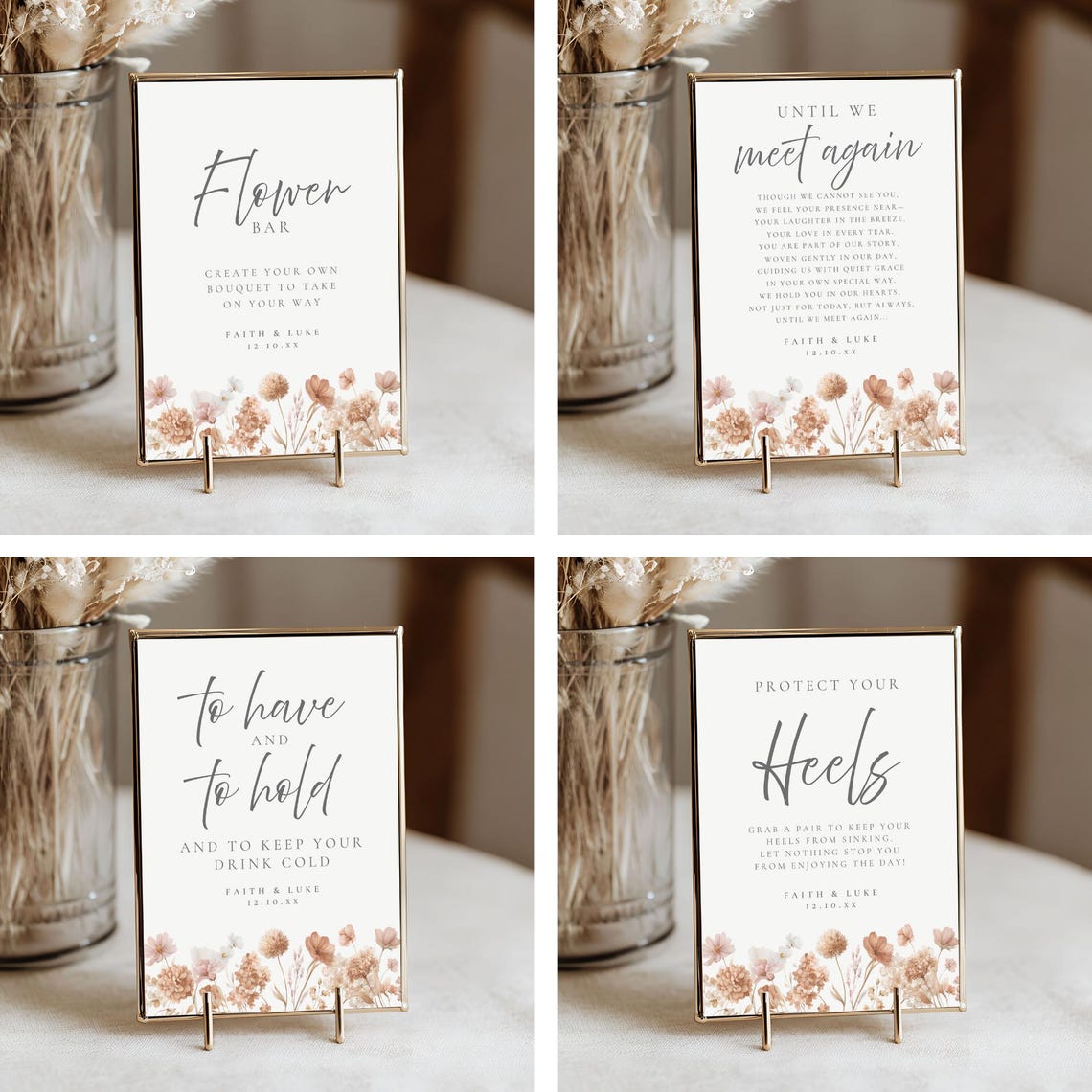 Terracotta Wedding Sign Bundle Template | Boho Canva Wedding Signs ...
