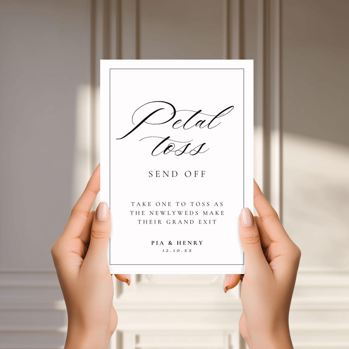 Petal Toss Sign Template, Minimalist Wedding Send off Sign, Printable ...