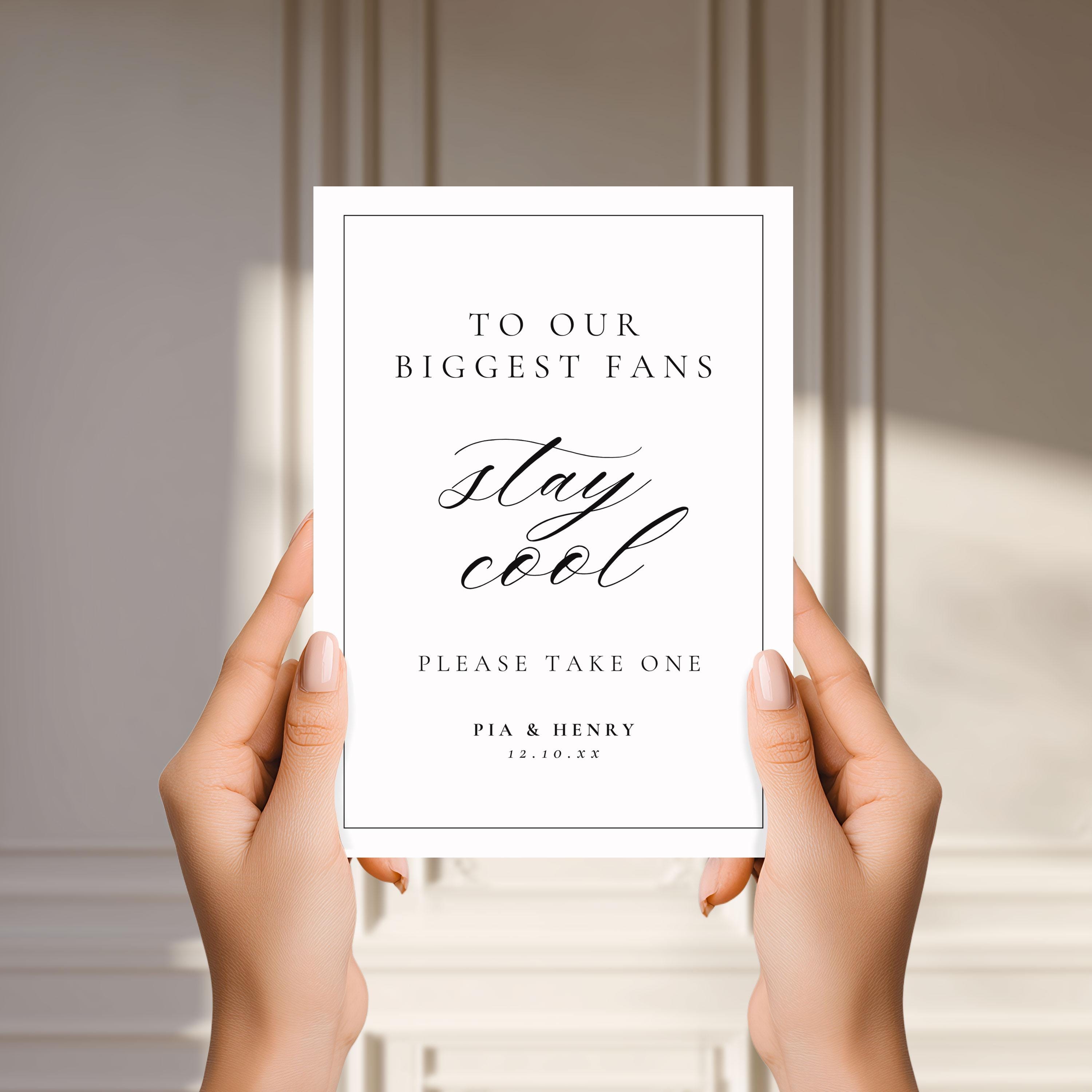 Grab a Fan Sign | Editable Wedding Fan Sign Template | Outdoor Ceremony ...
