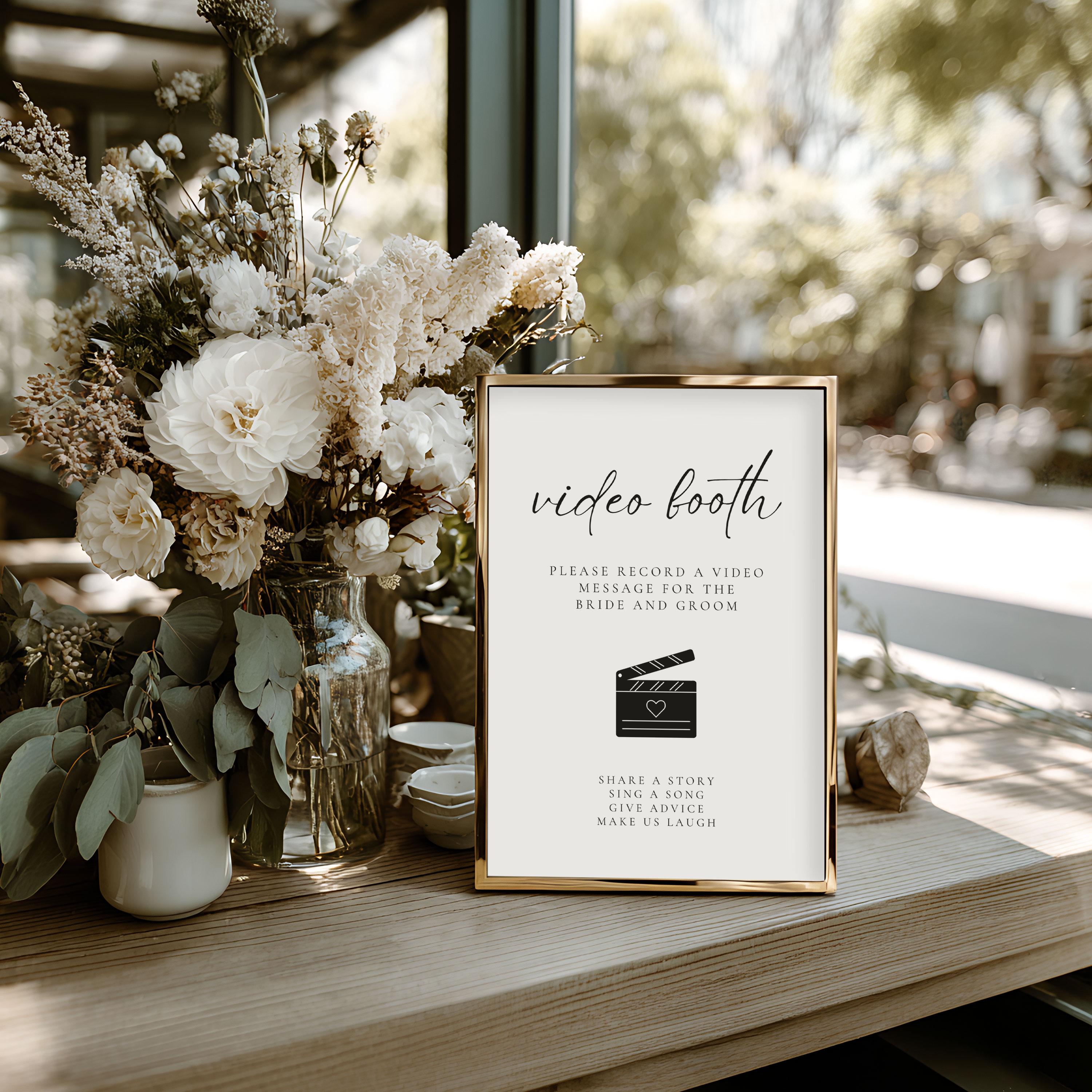 Wedding Video Booth Sign, Editable Video Guestbook Template, Printable ...