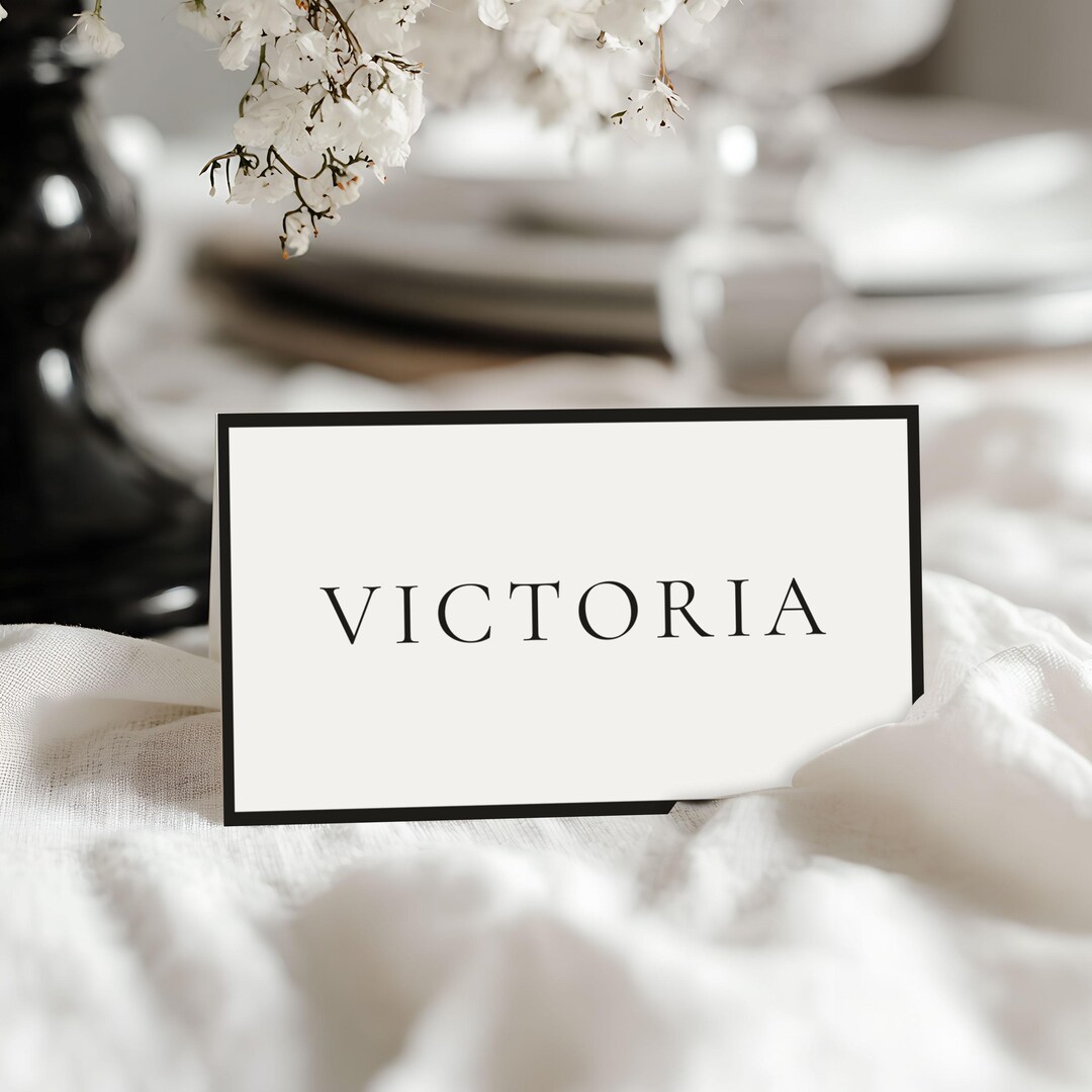 Folded Place Card Template, Editable Wedding Name Card, Printable Tent ...