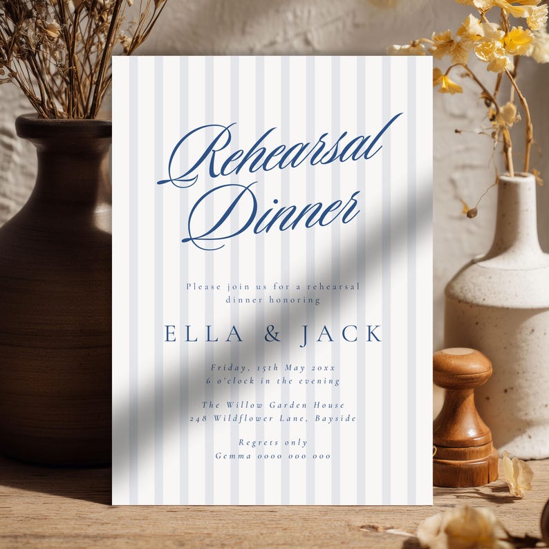 Rehearsal Dinner Invitation Template, Editable Coastal Beach Wedding ...