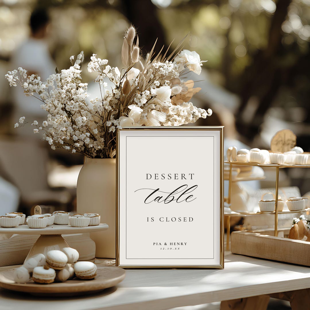 Dessert Bar Closed Sign, Printable Wedding Decor, Digital Download ...