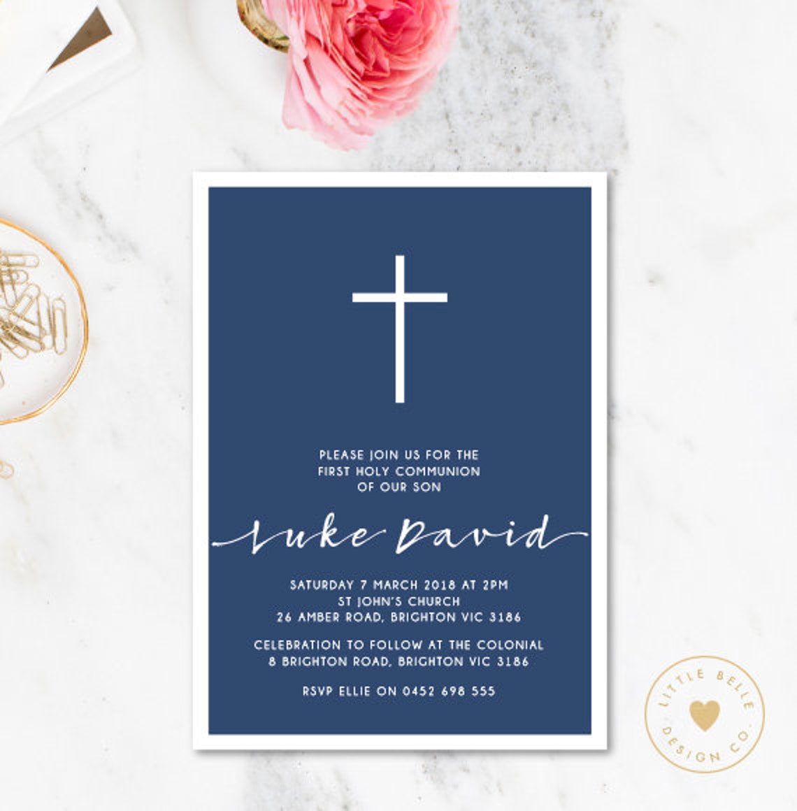 Boy First Holy Communion Invitation Printable / Boy First Holy - Etsy