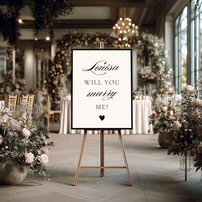 Will You Marry Me Sign Template, Editable Proposal Sign, Engagement ...