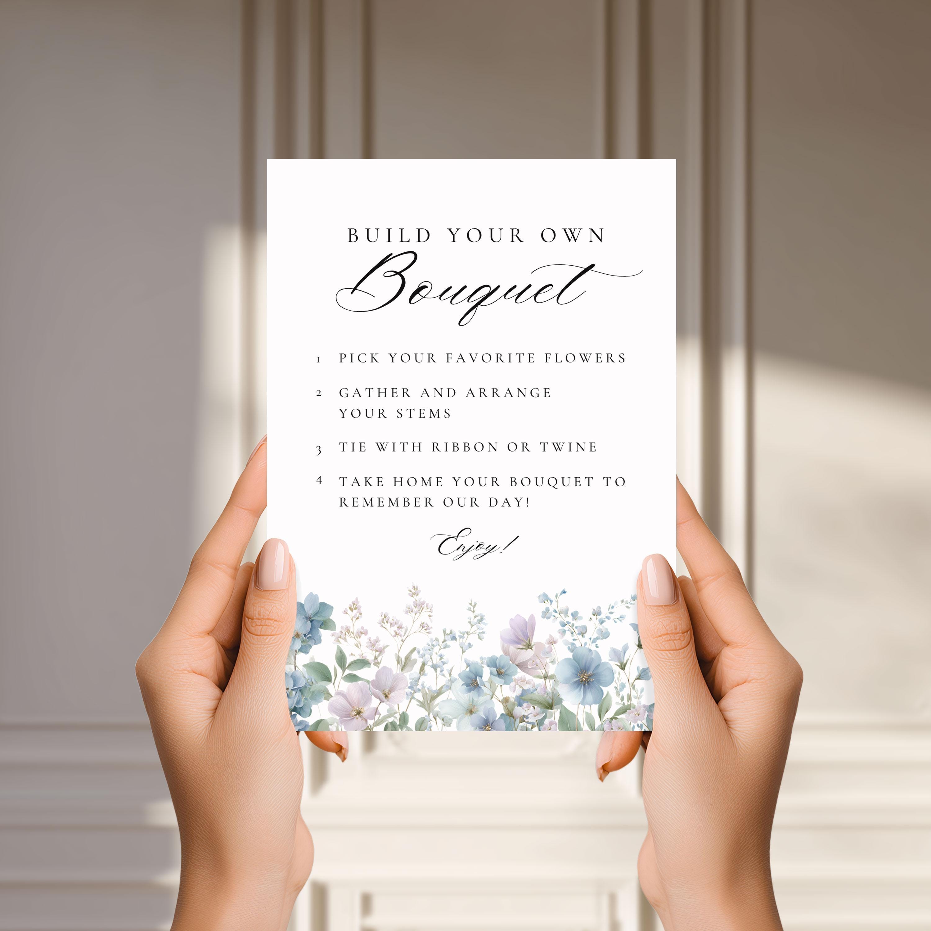 Build Your Own Bouquet Sign, Floral Bar Sign Printable, Editable DIY ...