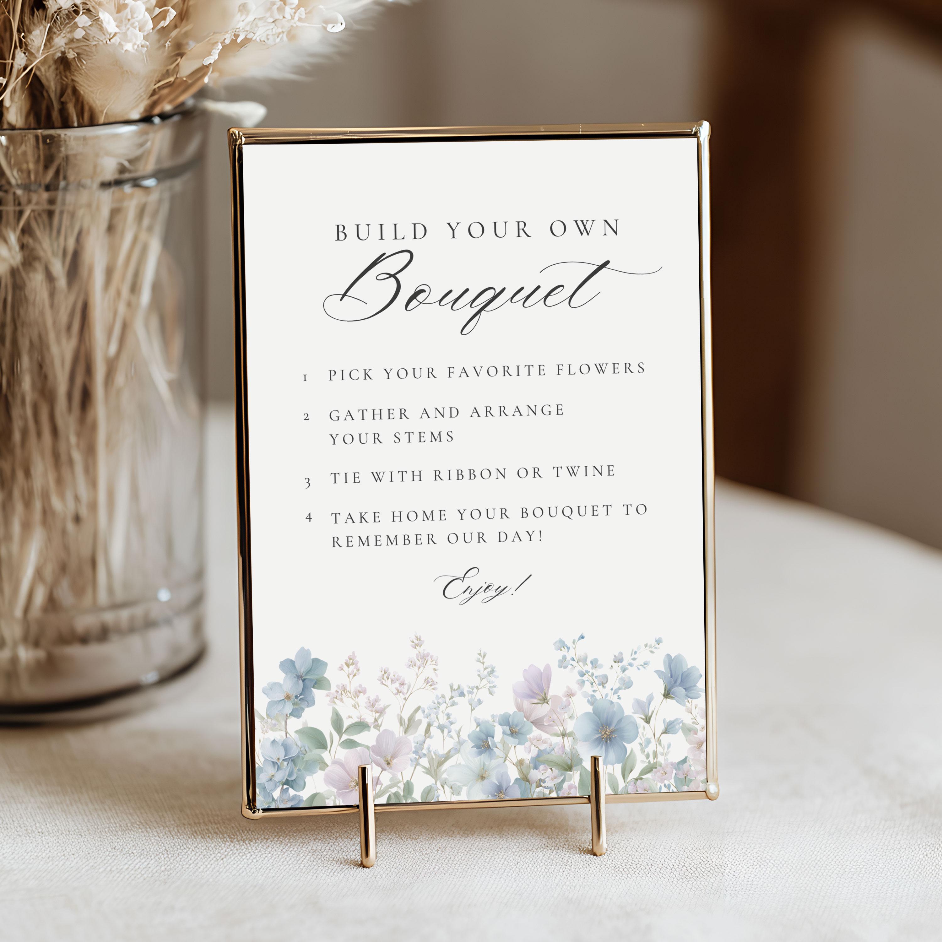 Build Your Own Bouquet Sign, Floral Bar Sign Printable, Editable DIY ...