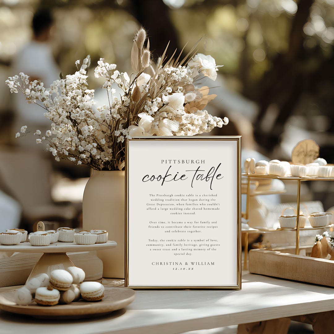 Pittsburgh Cookie Table Tradition Sign, Editable Wedding Dessert Table ...