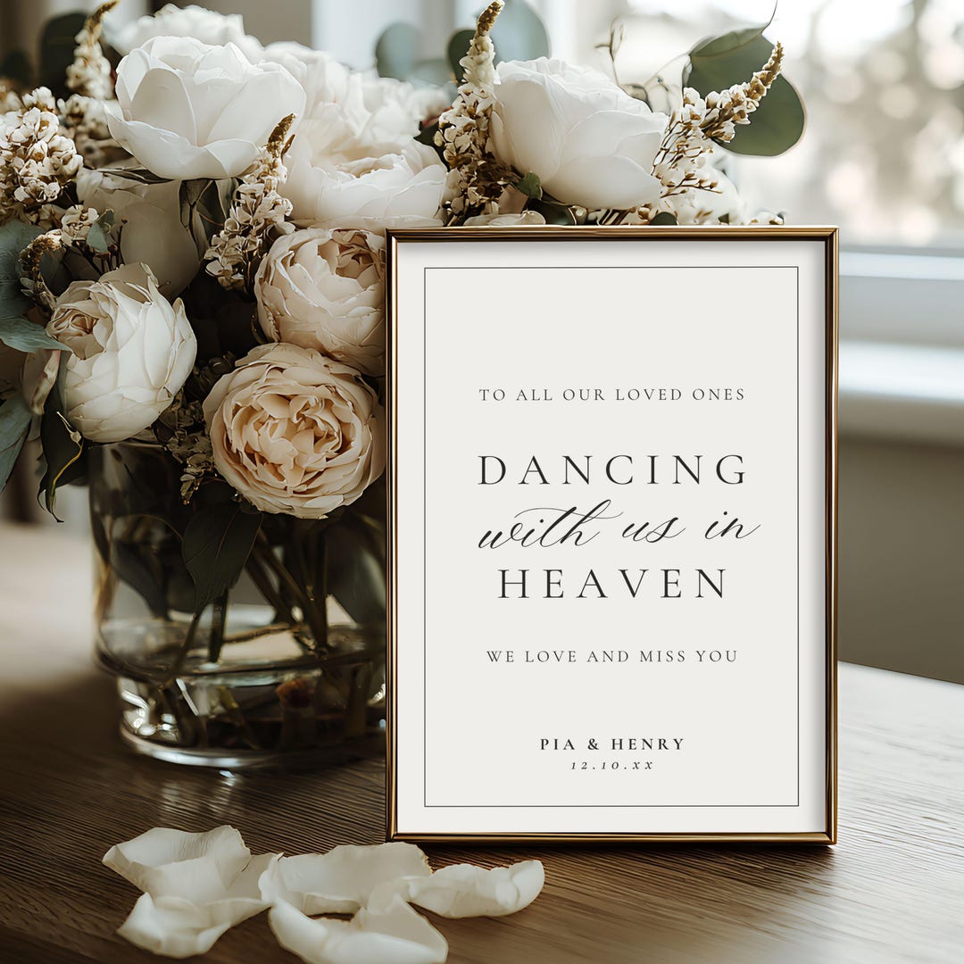 Dancing in Heaven Wedding Memorial Sign, in Loving Memory Sign ...