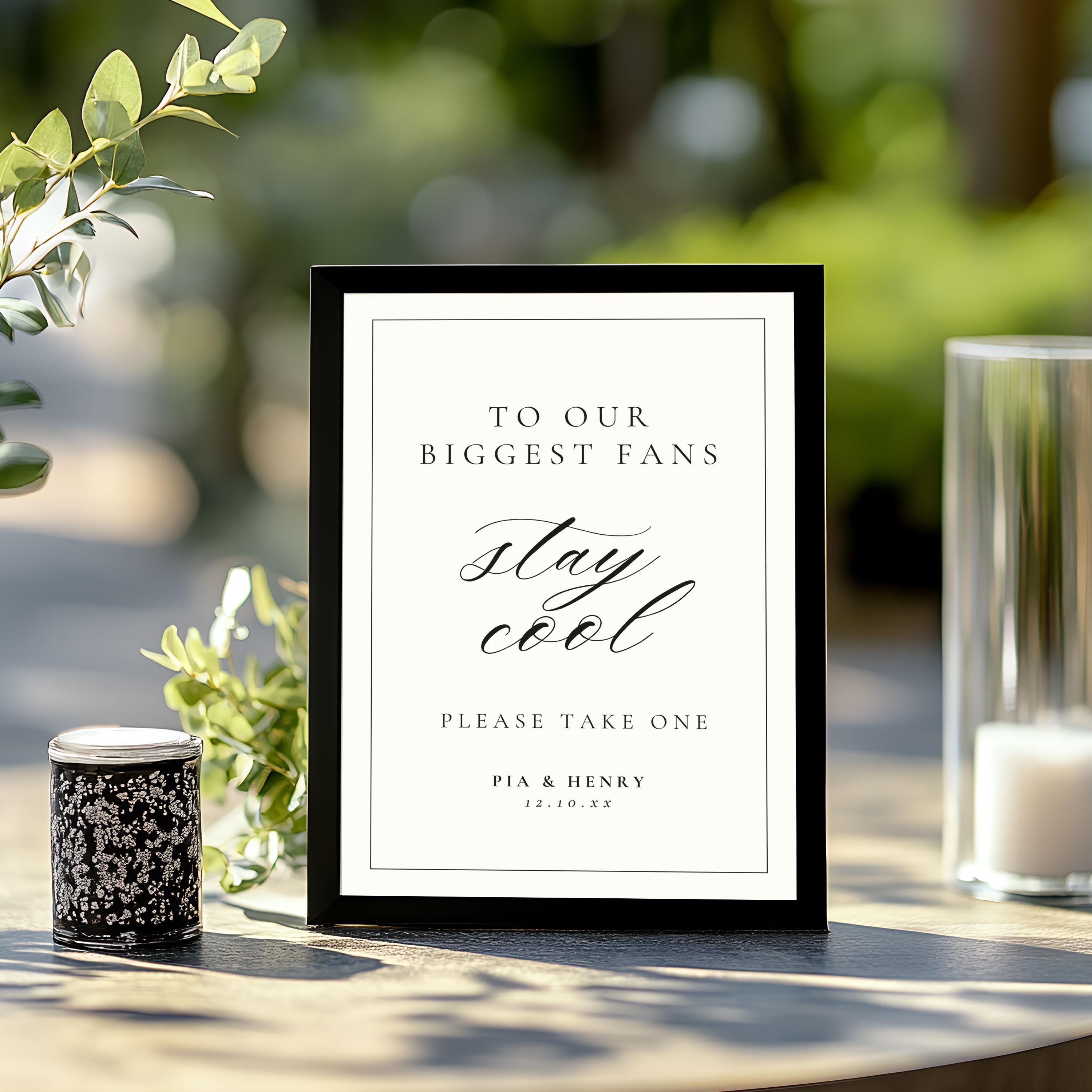 Grab a Fan Sign | Editable Wedding Fan Sign Template | Outdoor Ceremony ...