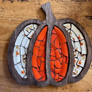 Wall Decor Pumpkin Mosaic; Mosaic Art; Fall Decor; Pumpkin; Farmhouse ...