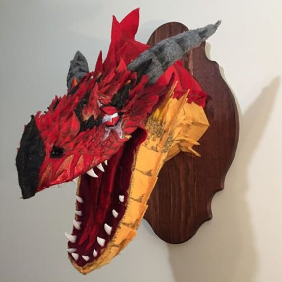Mounted Mythical Scarred Red Dragon - Etsy Canada