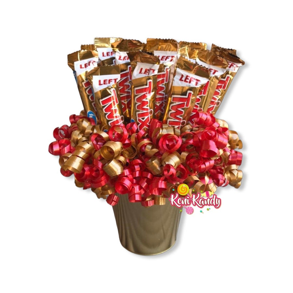 Twix Candy Bouquet gold and Red Birthday Thank You I | Etsy